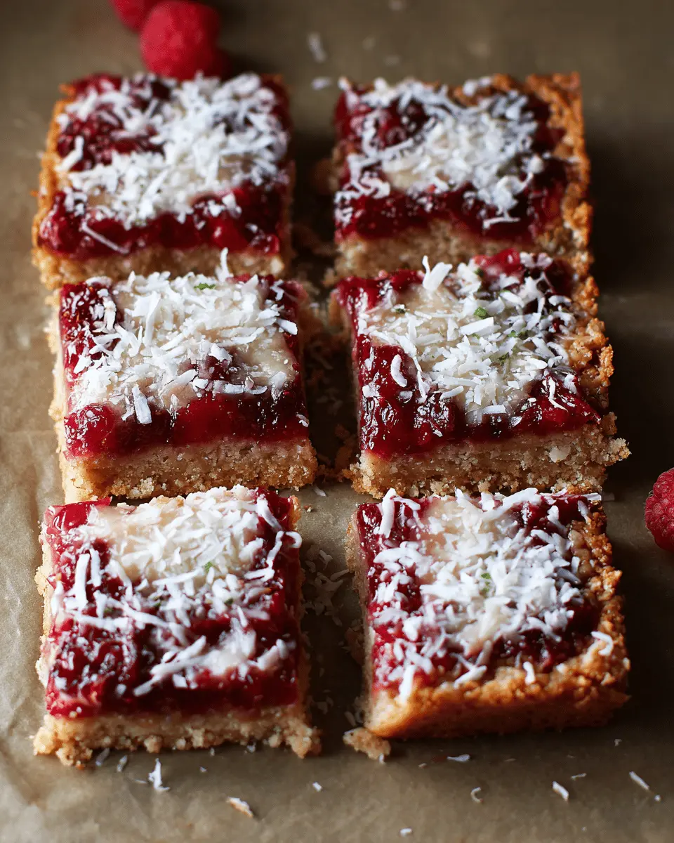 Raspberry Coconut Bars