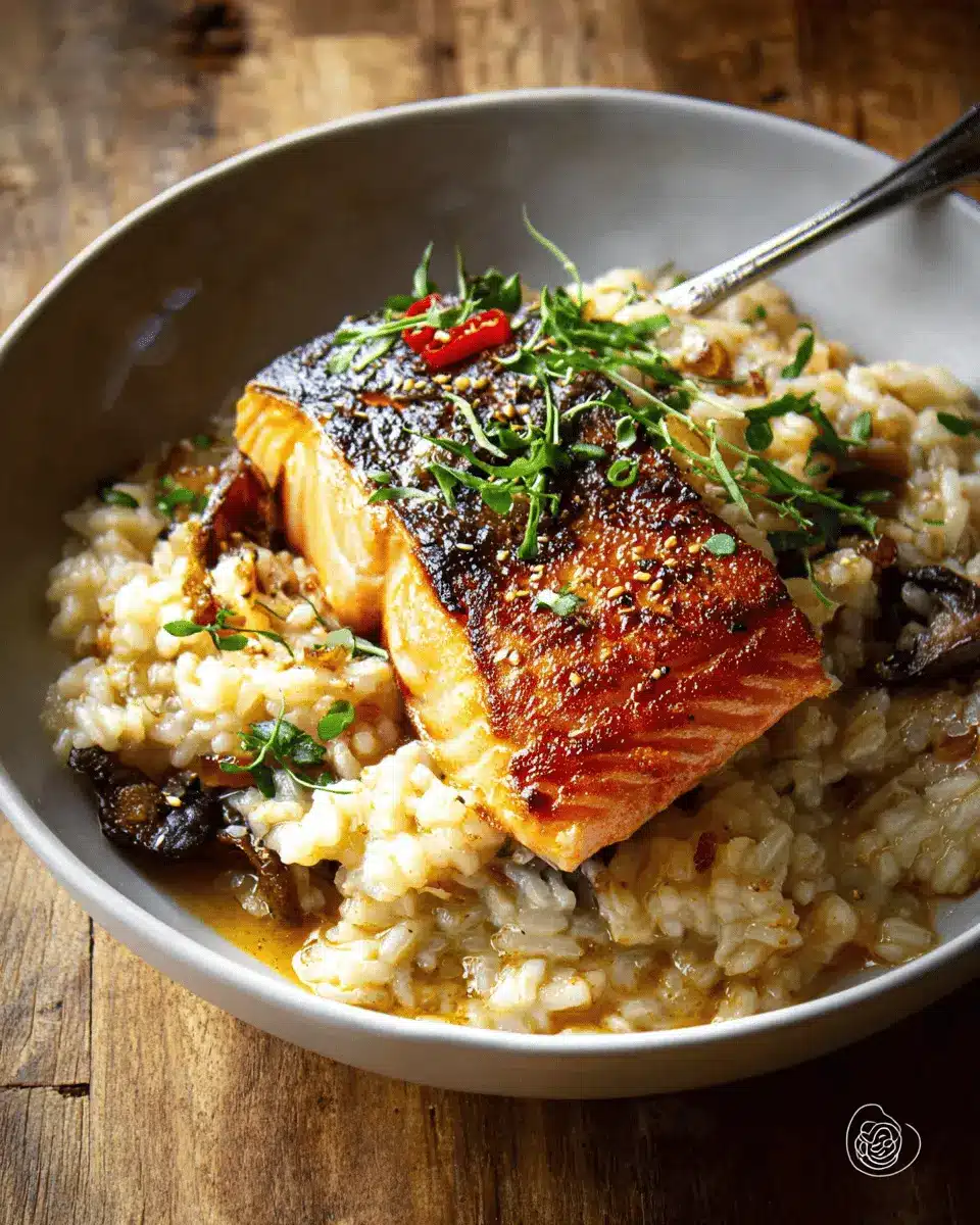 Japanese Style Risotto with Seared Salmon