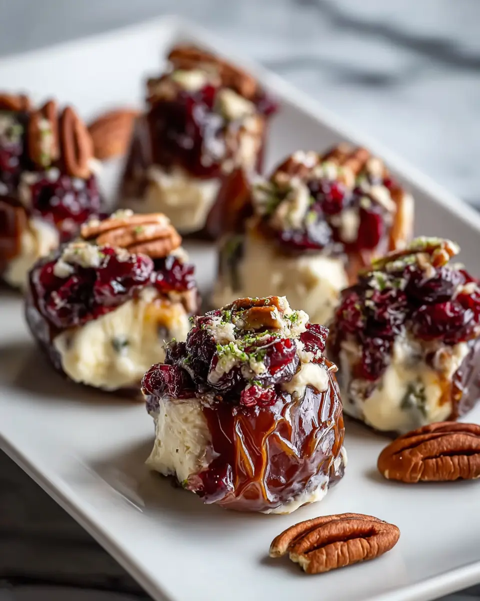 Cranberry Pecan Cream Cheese Stuffed Dates Recipe